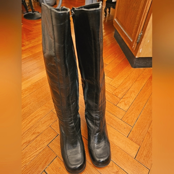 Mario Luca Giusti | Shoes | Black Tall Widecalf Italian Leather Boots ...